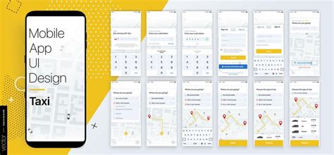 모바일 애플리케이션 ui ux 디자인 로그인 및 비밀번호 입력이 있는 gui 화면 세트 프리미엄 벡터