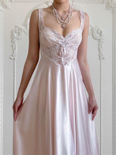 Vintage Olga Satin Lace Nightgown M L Violette Wears