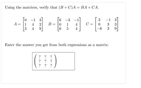 Solved Verify That A BC AB C B AC Where A B Chegg