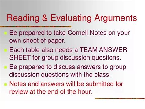 Ppt Reading And Evaluating Arguments Powerpoint Presentation Free Download Id 6911312