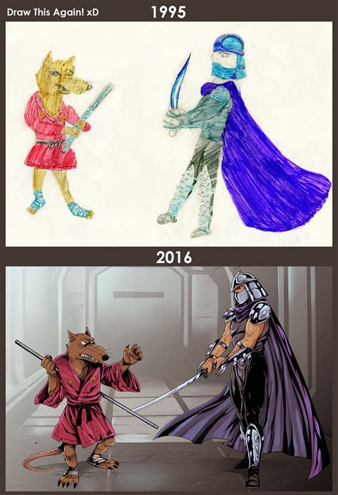 Splinter Vs Shredder By Linart On Deviantart