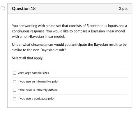 Solved Question Pts You Are Working With A Data Set Chegg