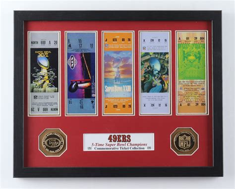 49ers 5x Super Bowl Champions Custom Framed Ticket Display With 2