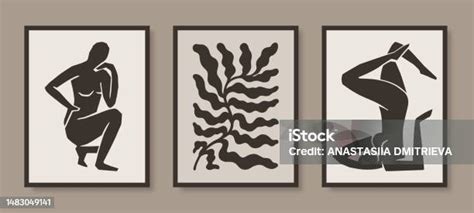 추상 미술 프린트는 여성의 모습과 꽃잎을 트렌디한 미니멀 스타일로 설정합니다 벡터 콜라주 가냘픈에 대한 스톡 벡터 아트 및 기타