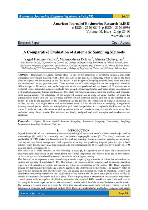 pdf a comparative evaluation of automatic sampling methods