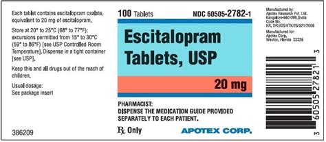 Escitalopram Tablets FDA Prescribing Information Side Effects And Uses