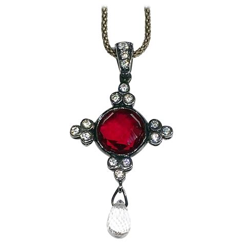 Large Ruby Sapphire Pendant At 1stdibs Ruby And Sapphire Pendant