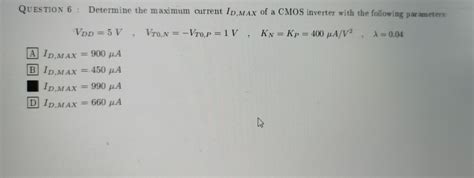 Solved QUESTION Determine The Maximum Current ID MAX Of Chegg
