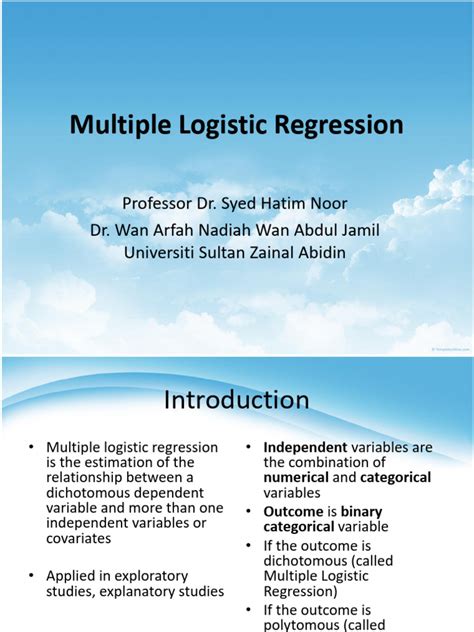 multiple logistic regression spss 2021 pdf logistic regression