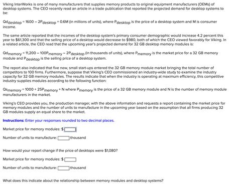 Solved Viking Interworks Is One Of Many Manufacturers That