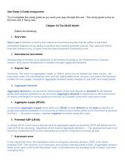 COMPLETED Macro Unit Study Guide Assignment Docx Unit Study Guide Assignment Try To