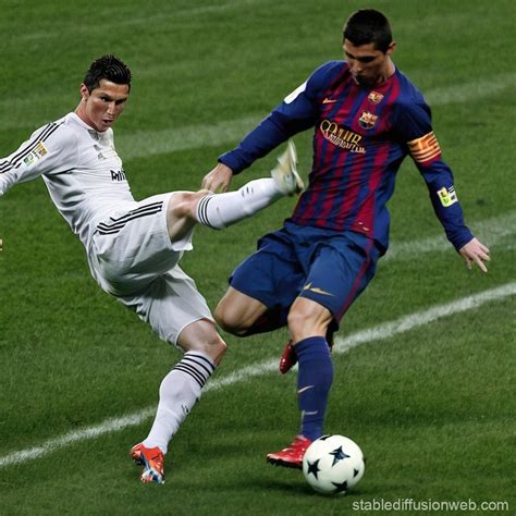 Messi Kicking Ronaldo