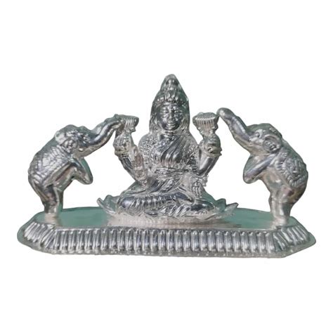 Silver Mahalaxmi Murti Lakshmi Idol 3x4 Inches