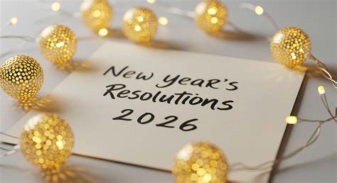 New Years Resolutions 2026 Handwritten On A Piece Of Paper For