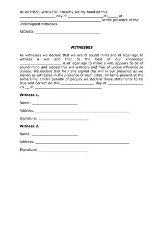 How To Write A Will Pdf