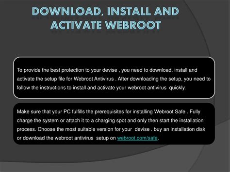 Ppt Steps For Installing Webroot Powerpoint Presentation Free