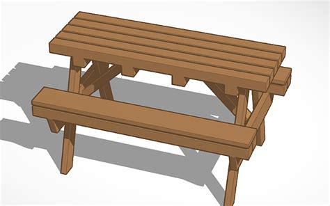 3d Design Brown Editon Picnic Table Of23 Tinkercad