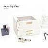 V Lafuylife Jewelry Storage Box With Glasses Lid 3 Tiers