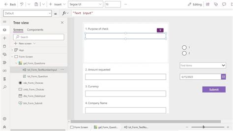 power apps dynamic forms generate forms from question list