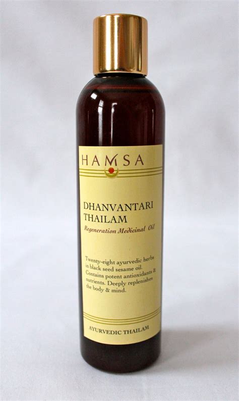Dhanvantari thailam is a rich oil that smells like honey and earth. It ...