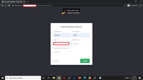 Can T Create User Installation Done Successfully Technical Assistance Zammad Community