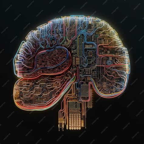 El Cerebro Humano Compuesto De Micro Circuitos Eléctricos Y Cables