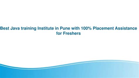 PPT Best Java Training Institute In Pune With Placement Assistance For Freshers