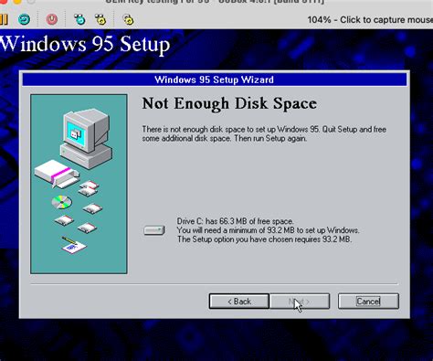 OSR Incorrect Minimum Disk Requirement WinWorld
