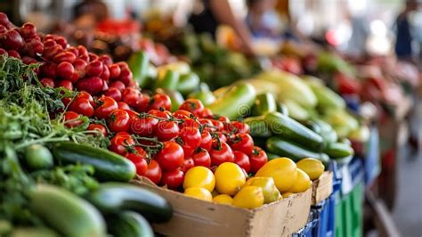 Generative Ai Colorful Fresh Farmers Market Vegetable Display With