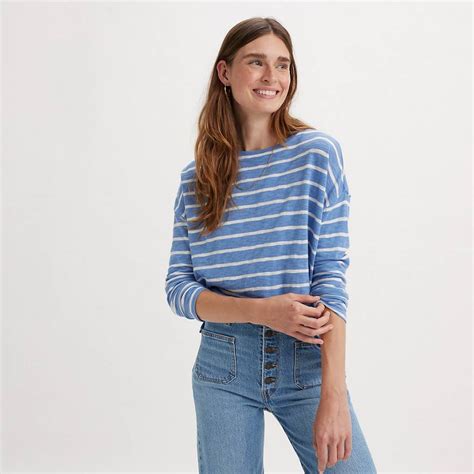 Striped Margot Long Sleeve T Shirt Blue Levis® Us