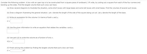 Solved Consider The Following Problem A Box With An Open Chegg Com