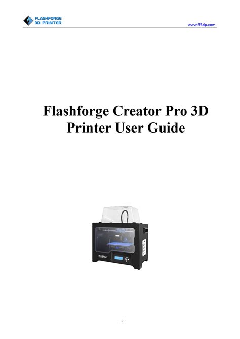 Flashforge Creator Pro 3d Printer User Guide