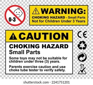 Warning Caution Choking Hazard Small Parts Stock Vector Royalty Free