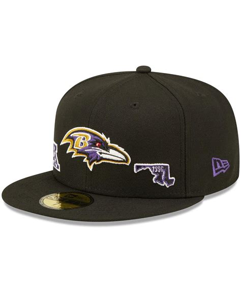 New Era Black Baltimore Ravens Identity 59fifty Fitted Hat In Black