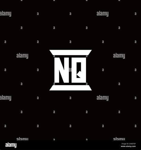 NQ Logo Initial Letter Monogram With Pillar Shape Design Template Isolated In Black Background