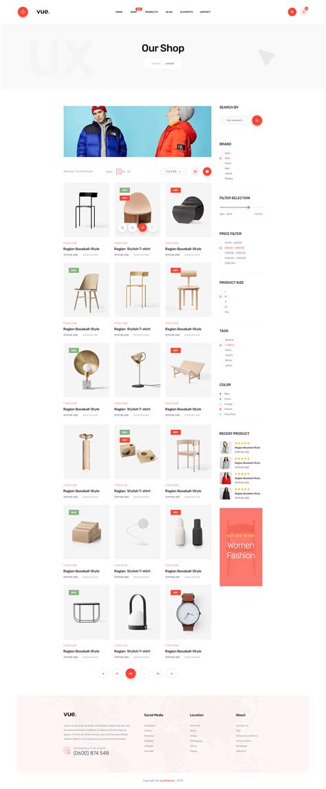 Vue Clean Minimal Ecommerce Psd Template Themepure