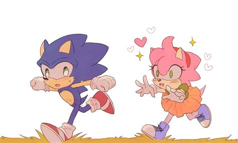 Amy Chasing Sonic By C H A K O Rsonicthehedgehog