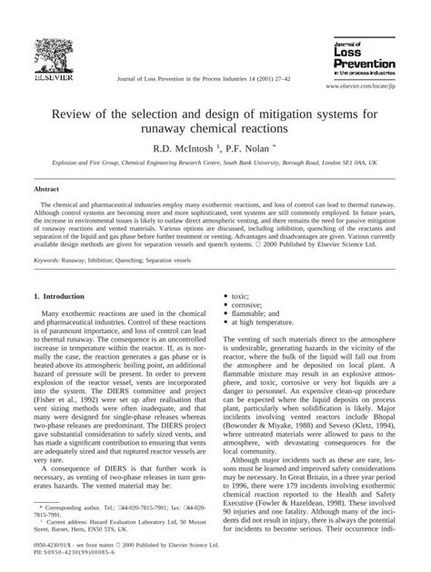 Pdf Review Of The Selection And Design Of Mitigation Systems For