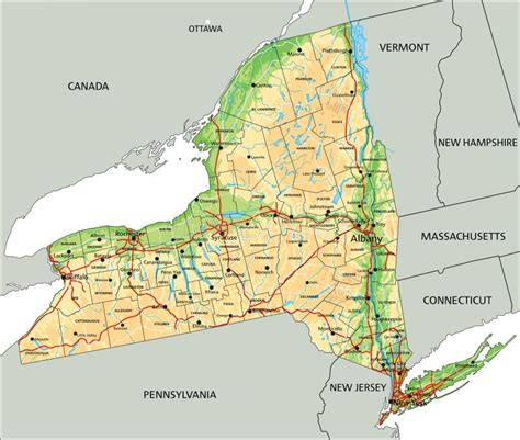 New York State Physical Map