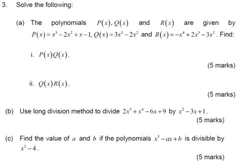 solved a the polynomials p x q x and r x are given by