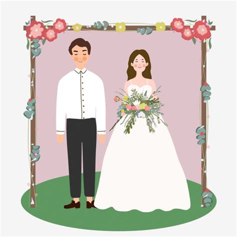 신랑 신부 결혼식 캐릭터 일러스트 그림 상업 요소 신부 클립 아트 신부와 신랑 웨딩 드레스 Png 일러스트 및 Psd 이미지 무료 다운로드 Pngtree