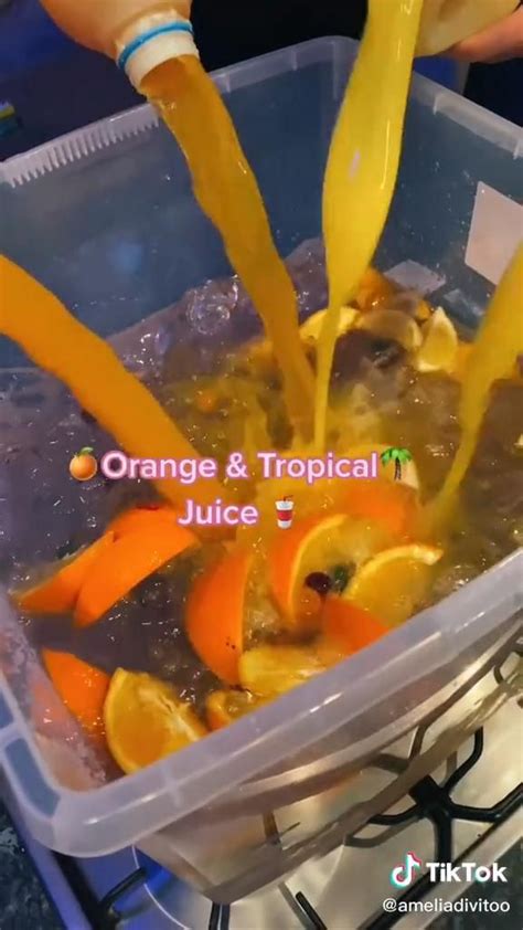 Tiktok Jungle Juice Fruit Punch 🌈🍊🍏 In 2025 Cocktail Recipes Yummy