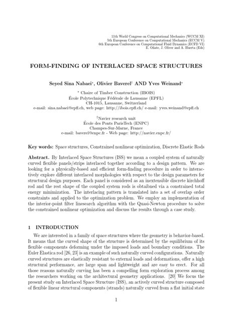 Wccm2014 V2 Form Finding Of Interlaced Space Structures Pdf