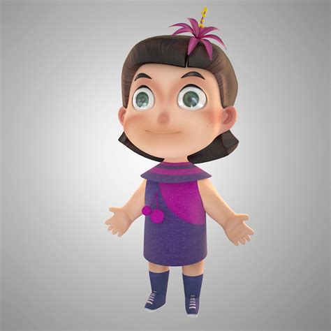 Saly Cartoon Girl 3d Model 119 Max 3ds Fbx Obj Free3d