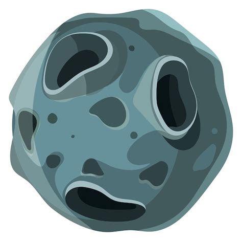 Asteroid Cartoon Icon Space Element Meteorite Sign Premium Vector