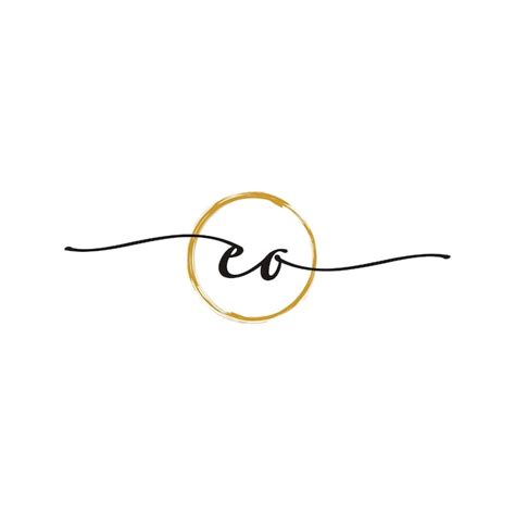 Premium Vector E O Initial Script Letter Beauty Logo Template