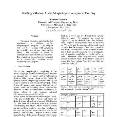 Building A Shallow Arabic Morphological Analyser In One Day Acl Anthology