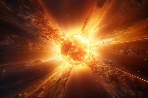 Premium Ai Image The Moment Of A Sun Exploding In Space The Bright