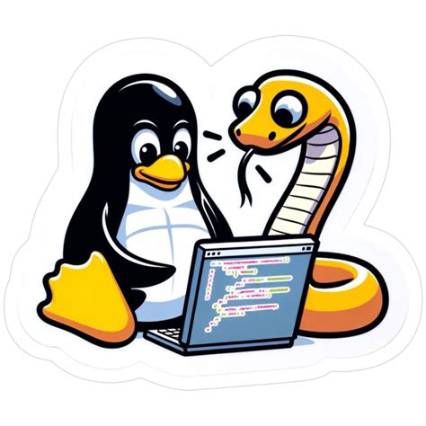 Code Companions Penguin And Python Sticker Linux Sticker Programmer