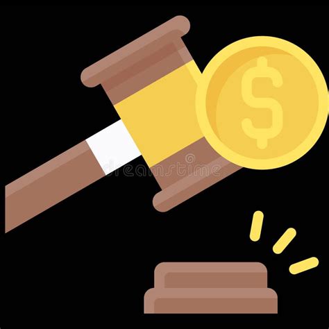 Gavel And Coin Icon Bankruptcy Related Vector Stock Vector